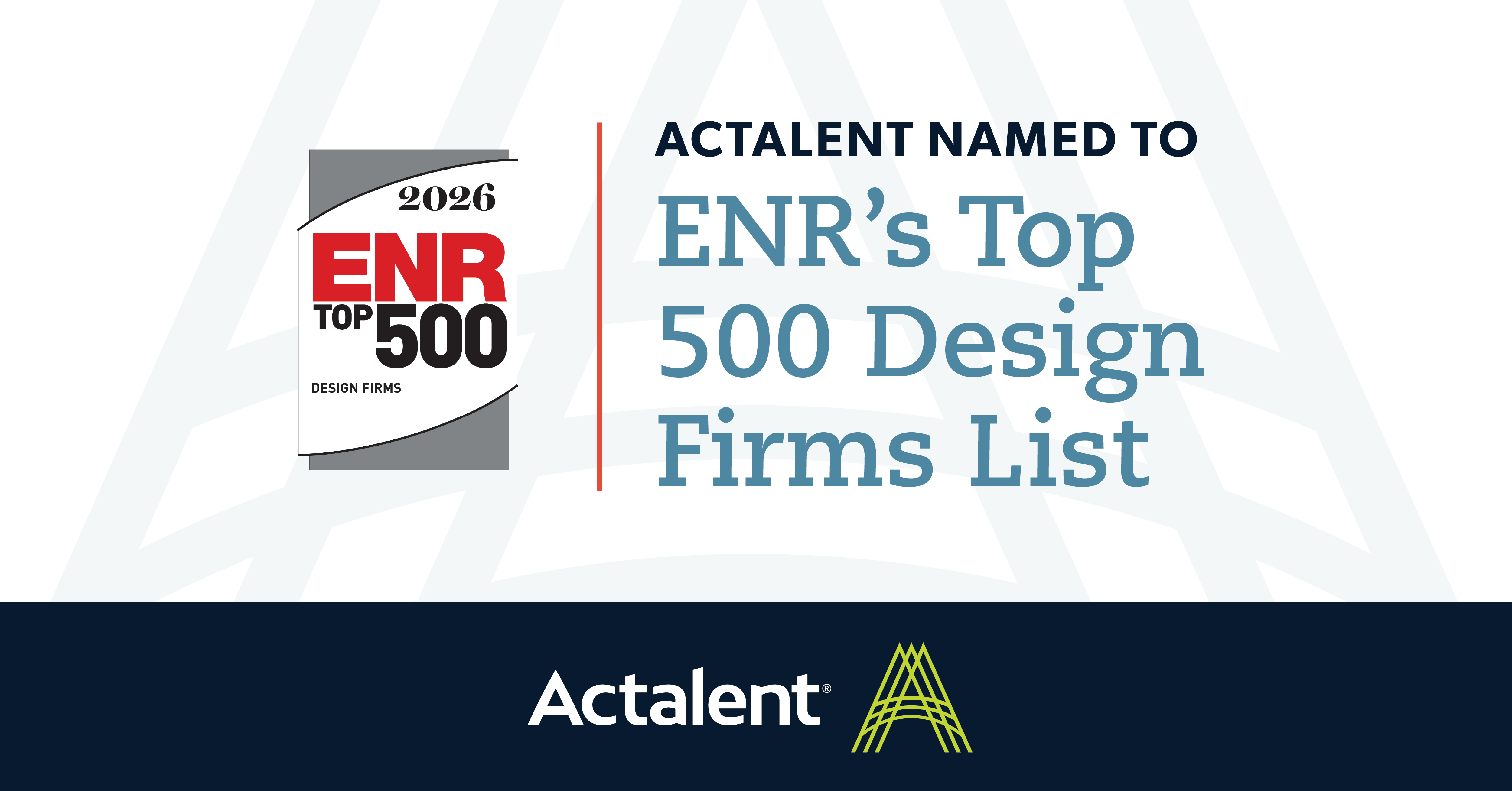 Actalent Named to ENR’s 2026 Top 500 Design Firms List for Third ...