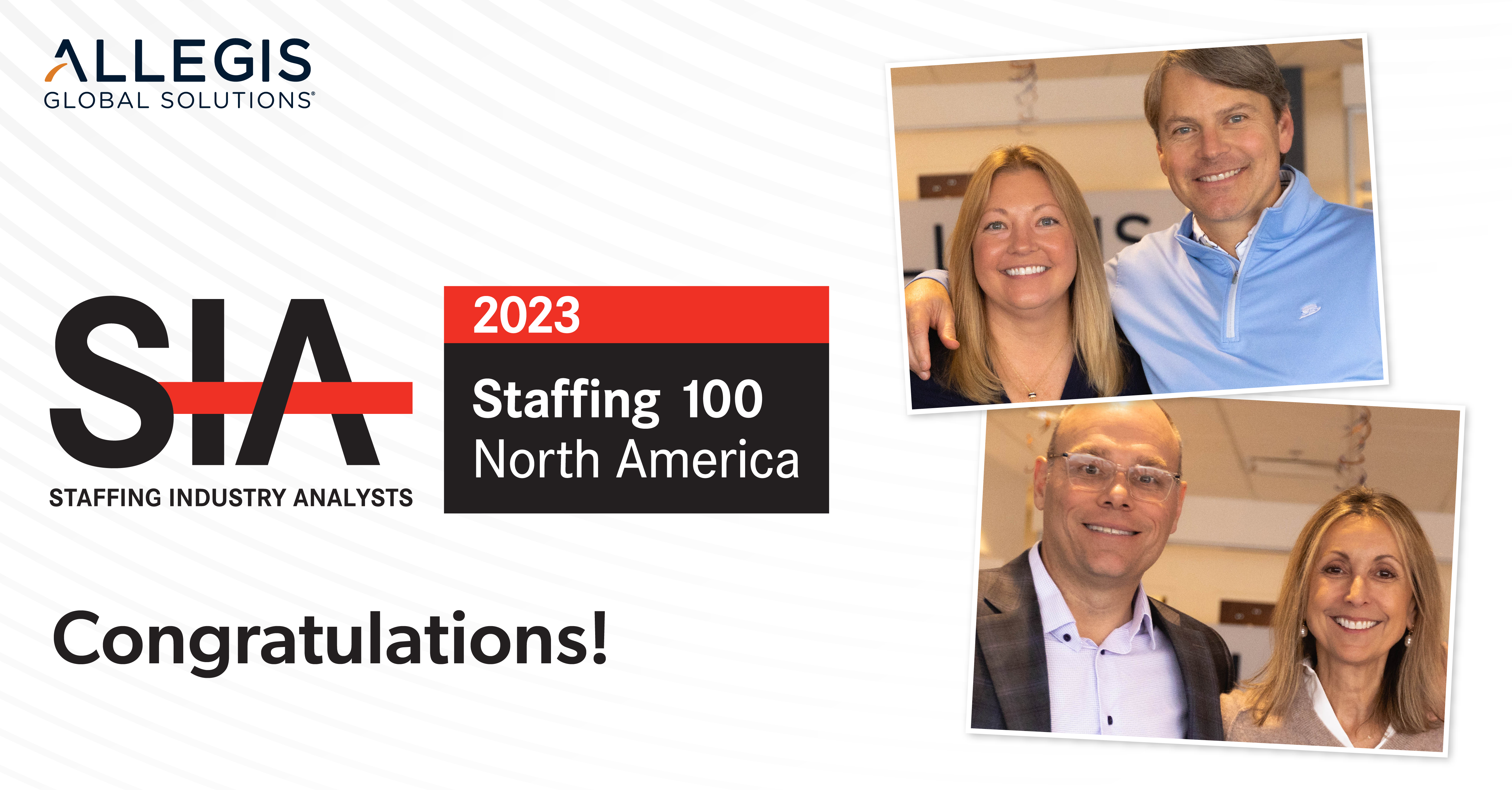 Four Allegis Global Solutions Executives Named to SIA’s Staffing 100 North America List for 2023