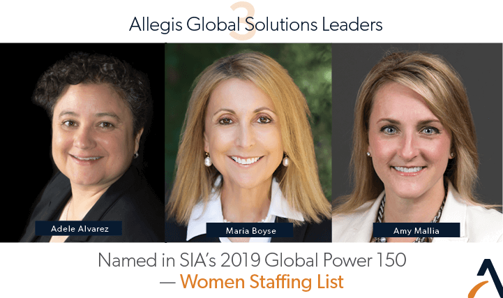 Three Allegis Global Solutions Leaders Named in SIA’s 2019 Global Power 150 – Women in Staffing List