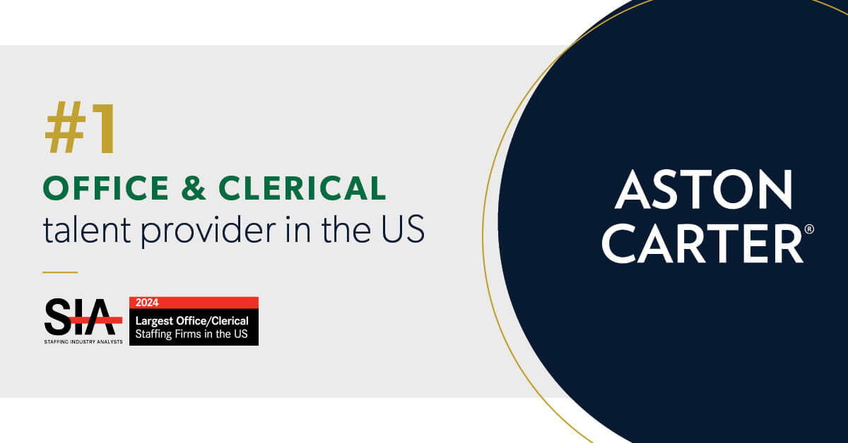 Aston Carter Ranks No. 1 in Office & Clerical Staffing by SIA