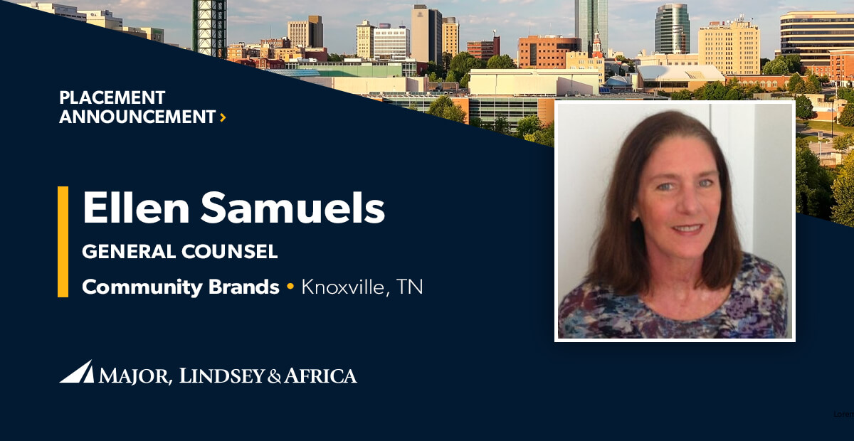 MLA Places Ellen Samuels as General Counsel at Community Brands
