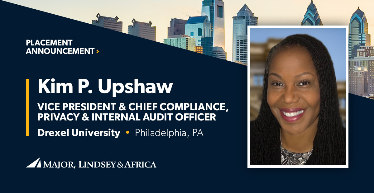 MLA Places Kim Upshaw as Drexel University’s Vice President & Chief ...