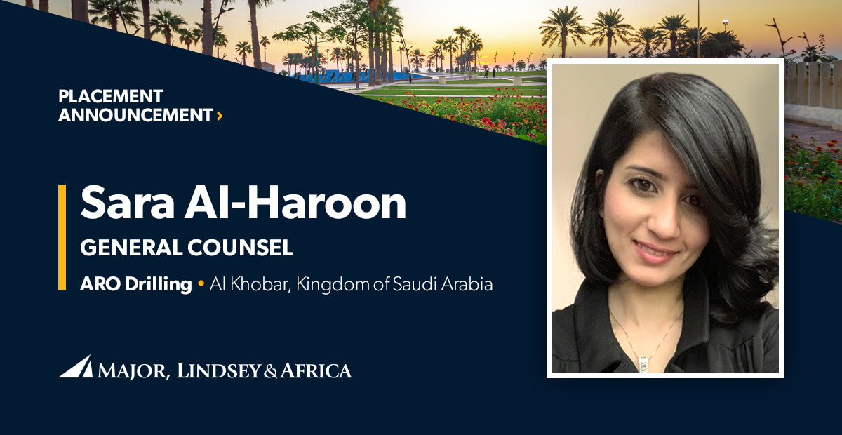 Mla Places Sara Al Haroon As General Counsel At Aro Drilling