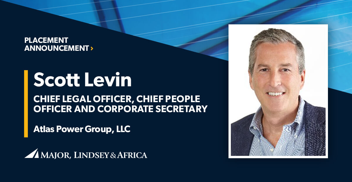 MLA Places Scott Levin as Chief Legal and People Officer at Atlas Power ...
