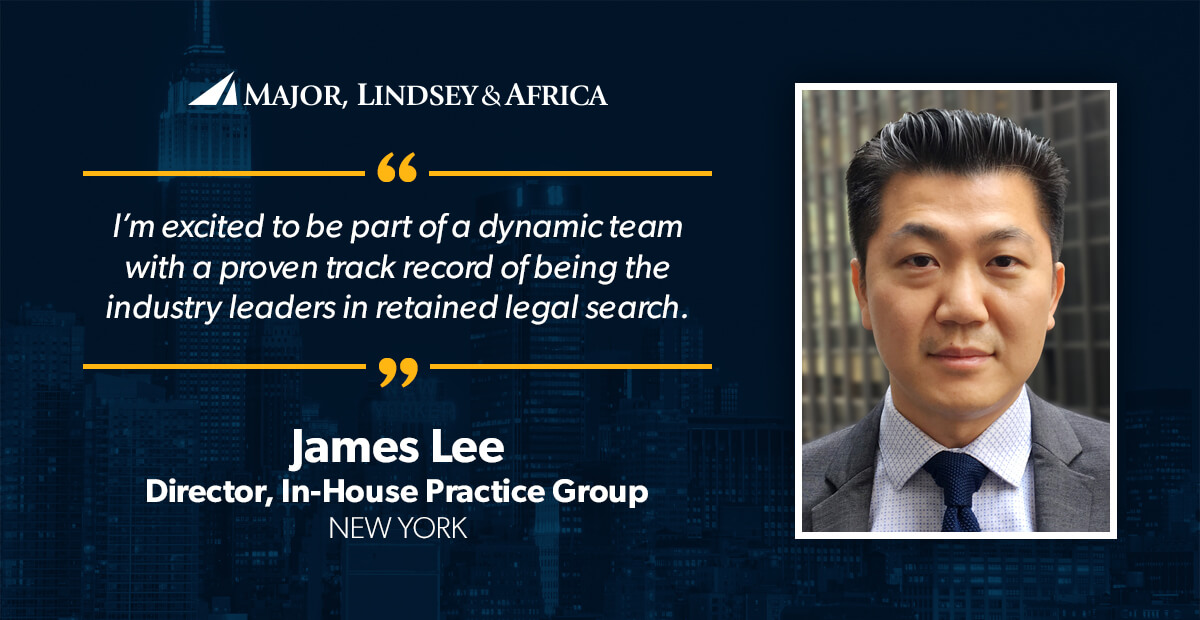 James Lee Joins Major, Lindsey & Africa’s New York In-House Practice Group