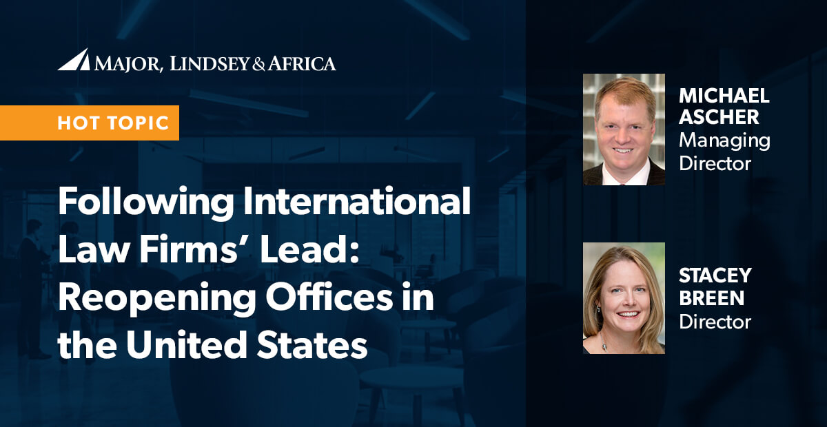 Following International Law Firms’ Lead: Reopening Offices in the ...
