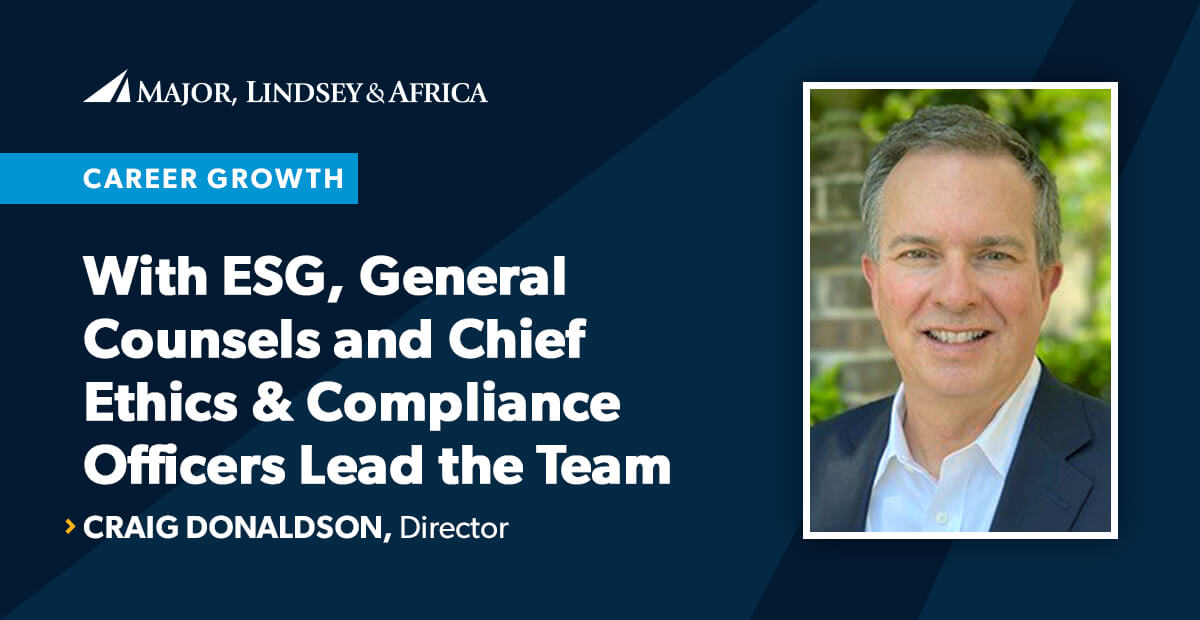 With ESG, General Counsels and Chief Ethics & Compliance Officers Lead ...