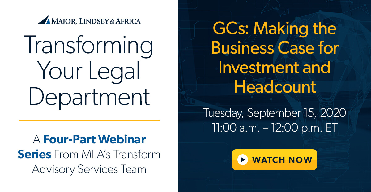 GCs: Making the Business Case for Investment and Headcount - North America